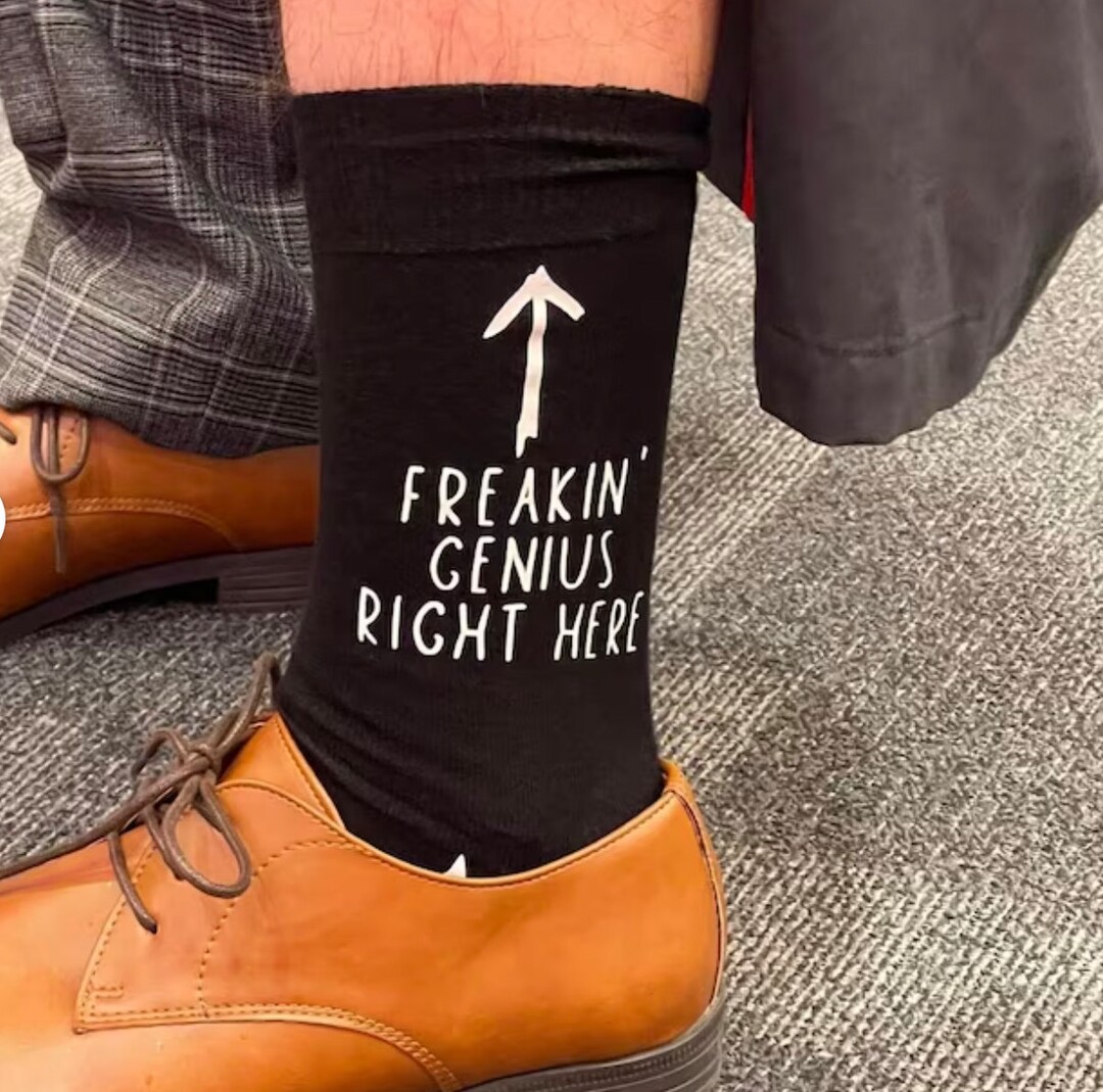 FREAKIN' GENIUS Right Here - Graduation Socks Gift Congratulations ...