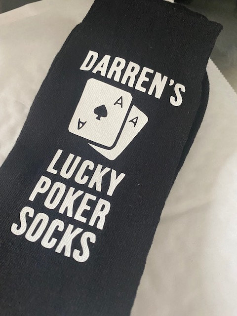 Personalised Lucky Poker Socks - Vegas Gambling - Uncle - Dad - Grandad ...
