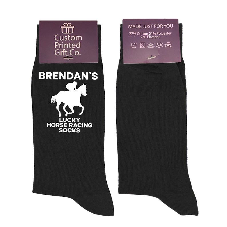 Personalised Lucky Horse Racing Socks - Racing Socks Gift for Her / Him ...