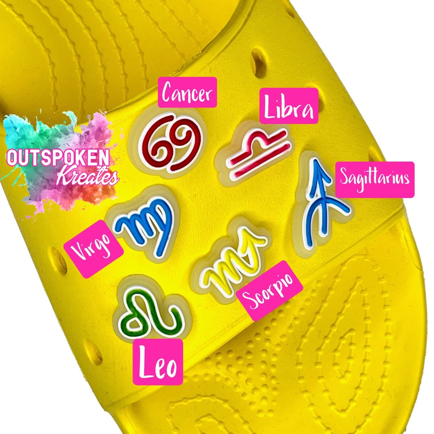 Zodiac Croc Charms Shoe Charms Glow in the Dark | Etsy