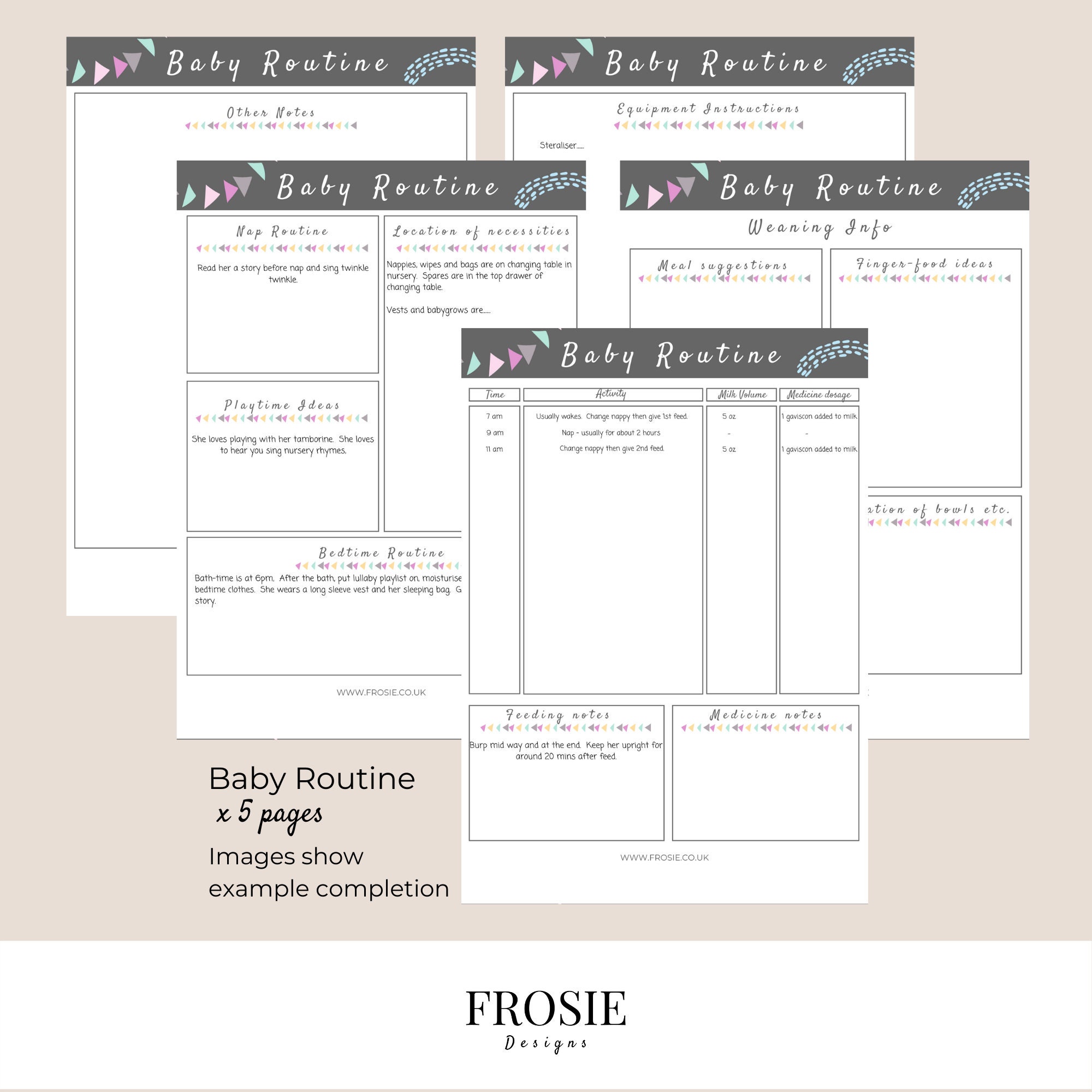 Baby Routine Bundle / Printable Baby Log / Newborn Log / Feeding ...