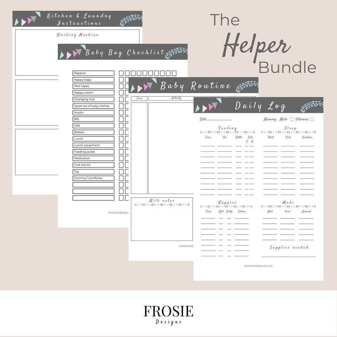 Baby Routine Bundle / Printable Baby Log / Newborn Log / Feeding ...