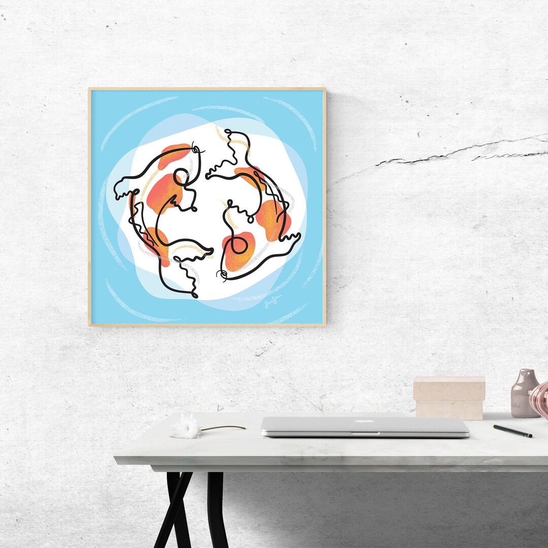 Koi Spirits - Line Art Print [DIGITAL DOWNLOAD] - Etsy
