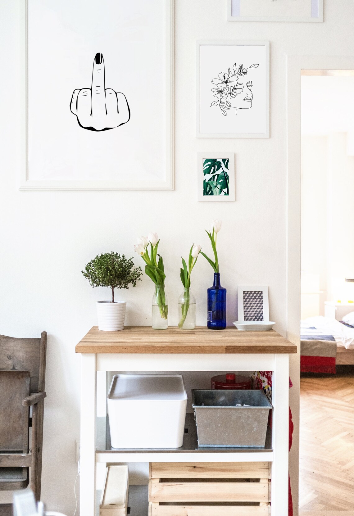 Middle Finger Wall Art Downloadable Prints Printable Wall - Etsy