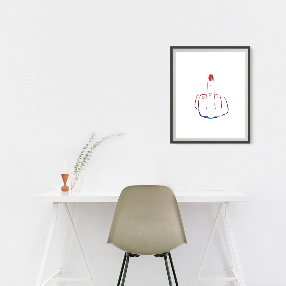 Middle Finger Wall Art Downloadable Prints Printable Wall - Etsy