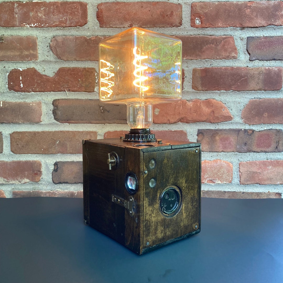 Antique Camera Lamp Repurposed Wood Kewpie Kamera No 3 Dimmable Lamp ...