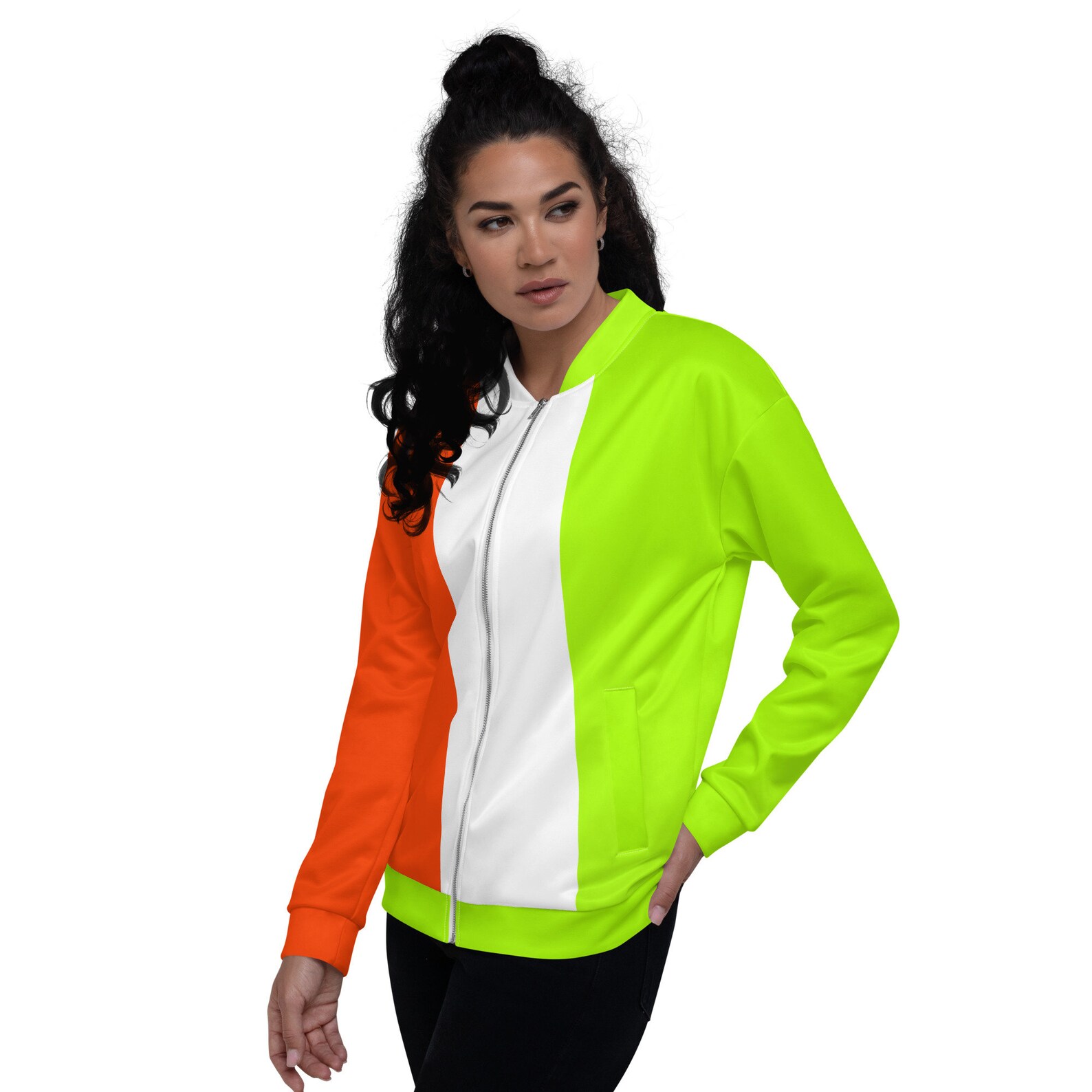 Neon India Flag Colors Unisex Bomber Jacket - Etsy
