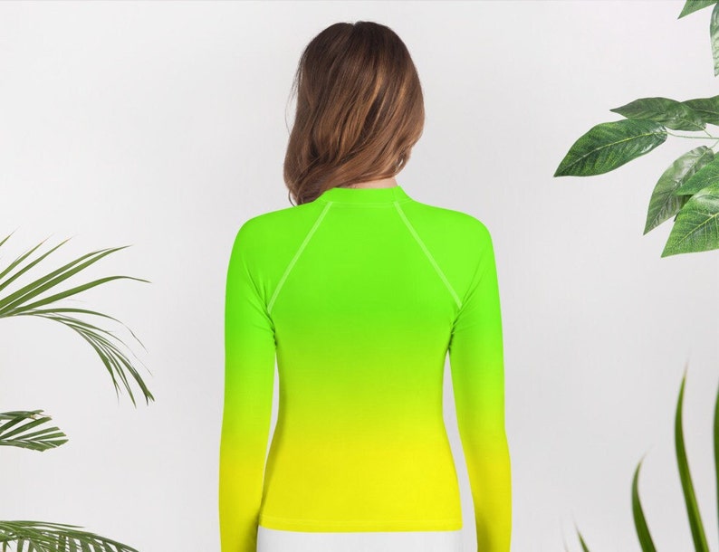 Neon Lime Green & Yellow / Youth Rash Guard / Girl's Rash Guard / Boy's ...