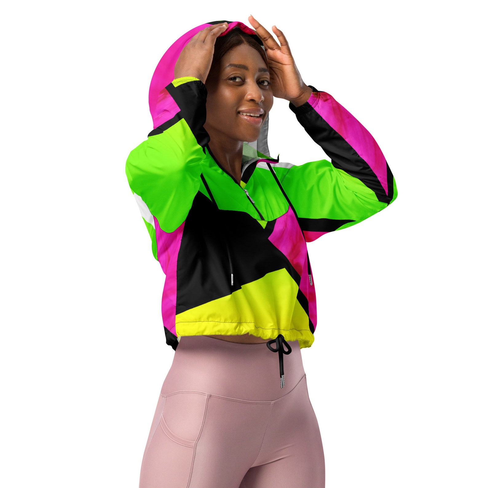Neon Color Blocking Women’s Cropped Windbreaker / Cropped Jacket - Etsy