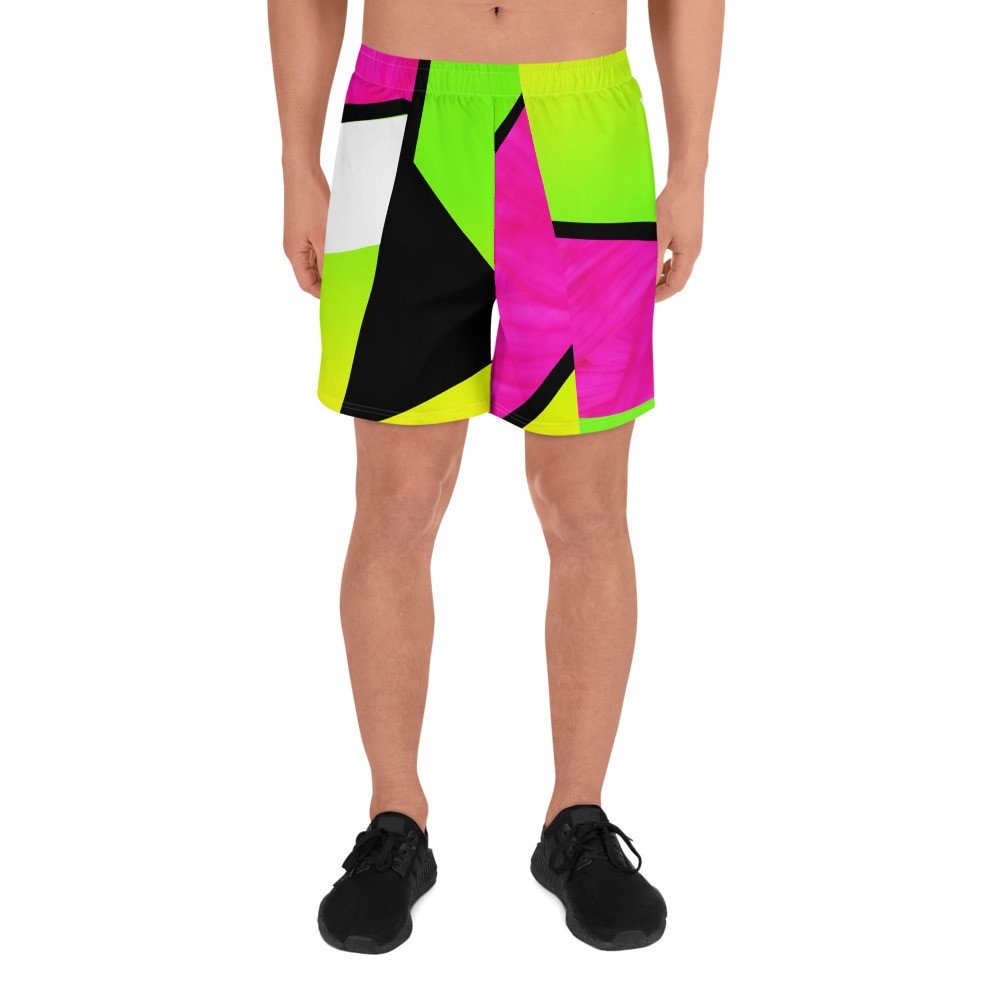 Neon Color Blocking Unisex Recycled Athletic Shorts /ECO Shorts - Etsy