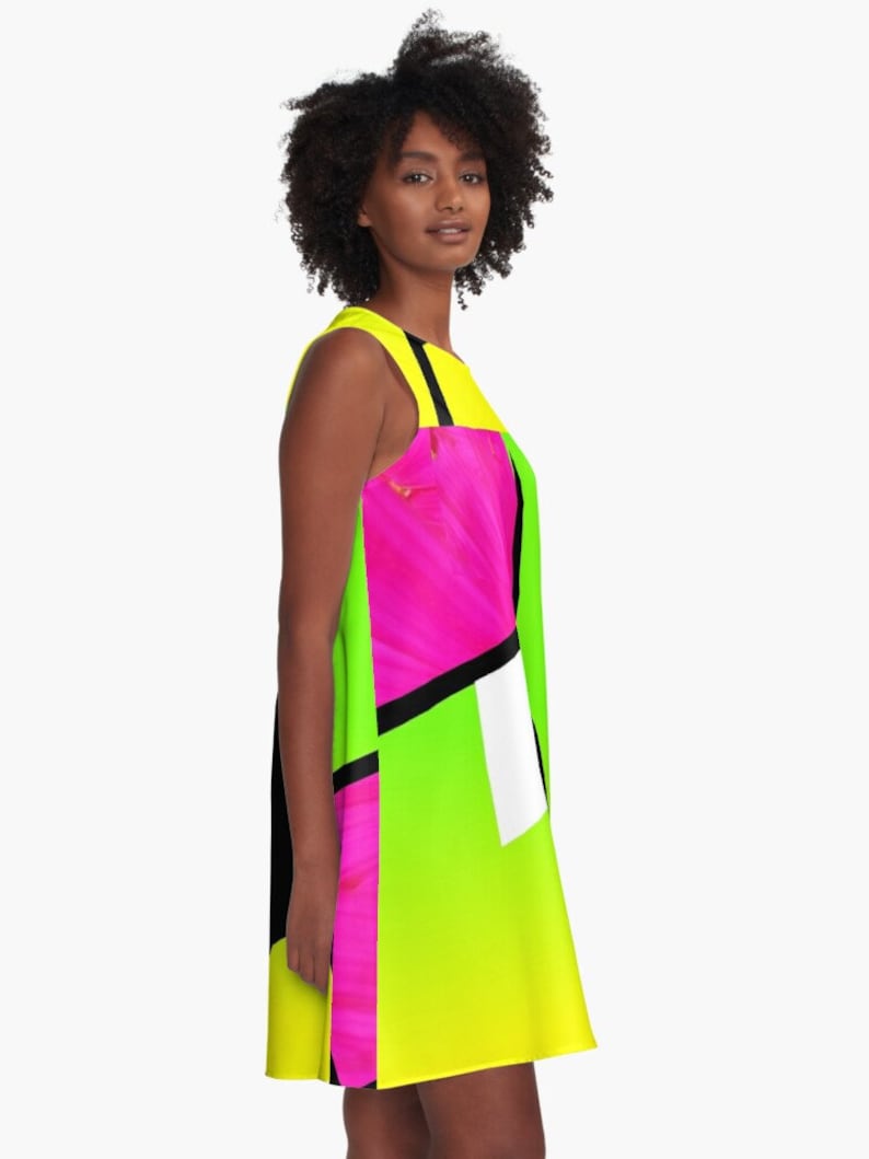 Neon Color Blocking A-line Dress / Trapeze Dress / up to 4 XL - Etsy
