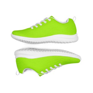 Neon Lime Green Women’s Athletic Shoes / Neon Green Sneakers - Etsy