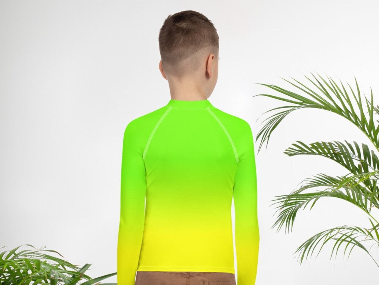 Neon Lime Green & Yellow / Youth Rash Guard / Girl's Rash Guard / Boy's ...