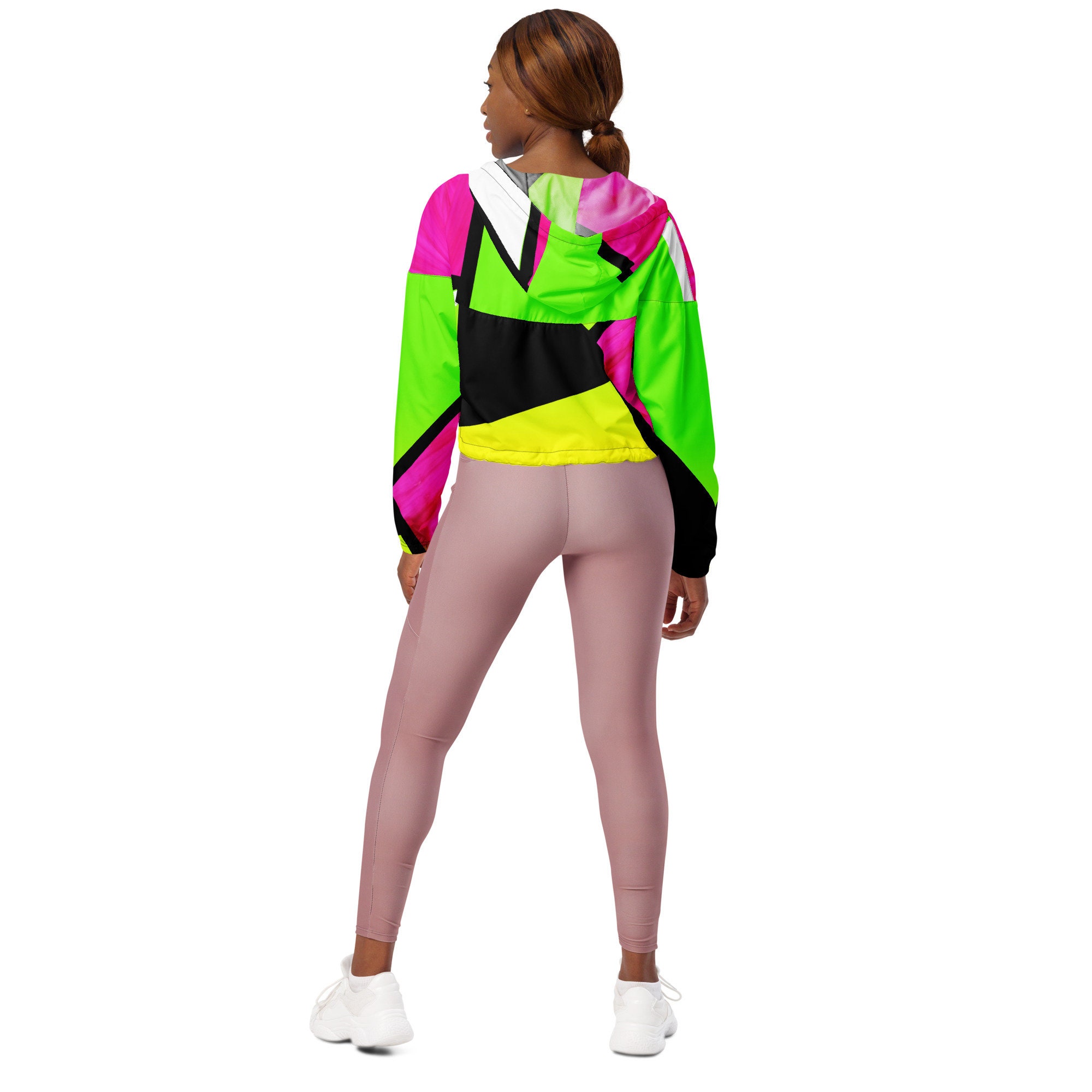 Neon Color Blocking Women’s Cropped Windbreaker / Cropped Jacket - Etsy