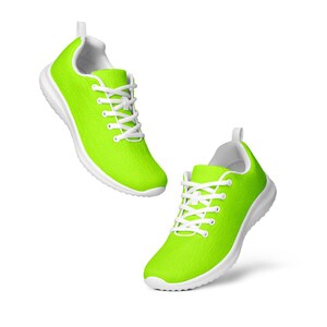 Neon Lime Green Women’s Athletic Shoes / Neon Green Sneakers - Etsy
