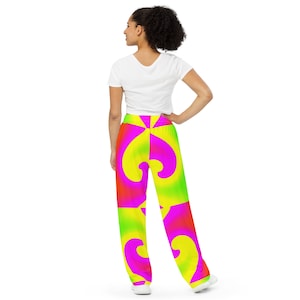 Neon Swirl Unisex Wide-leg Pants / Neon Festival Pants /retro Pants ...