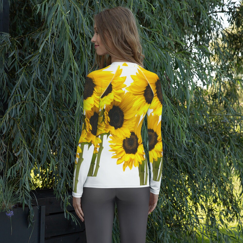 Sunflowers / Women's Rash Guard / Long Sleeve Athleticwear - Etsy