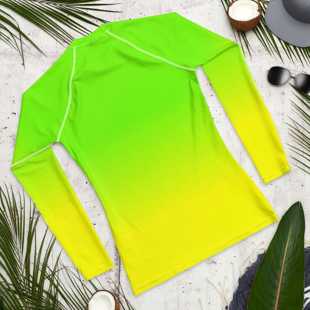 Neon Lime Green Men's Rash Guard / Long Sleeve Activewear /men's ...