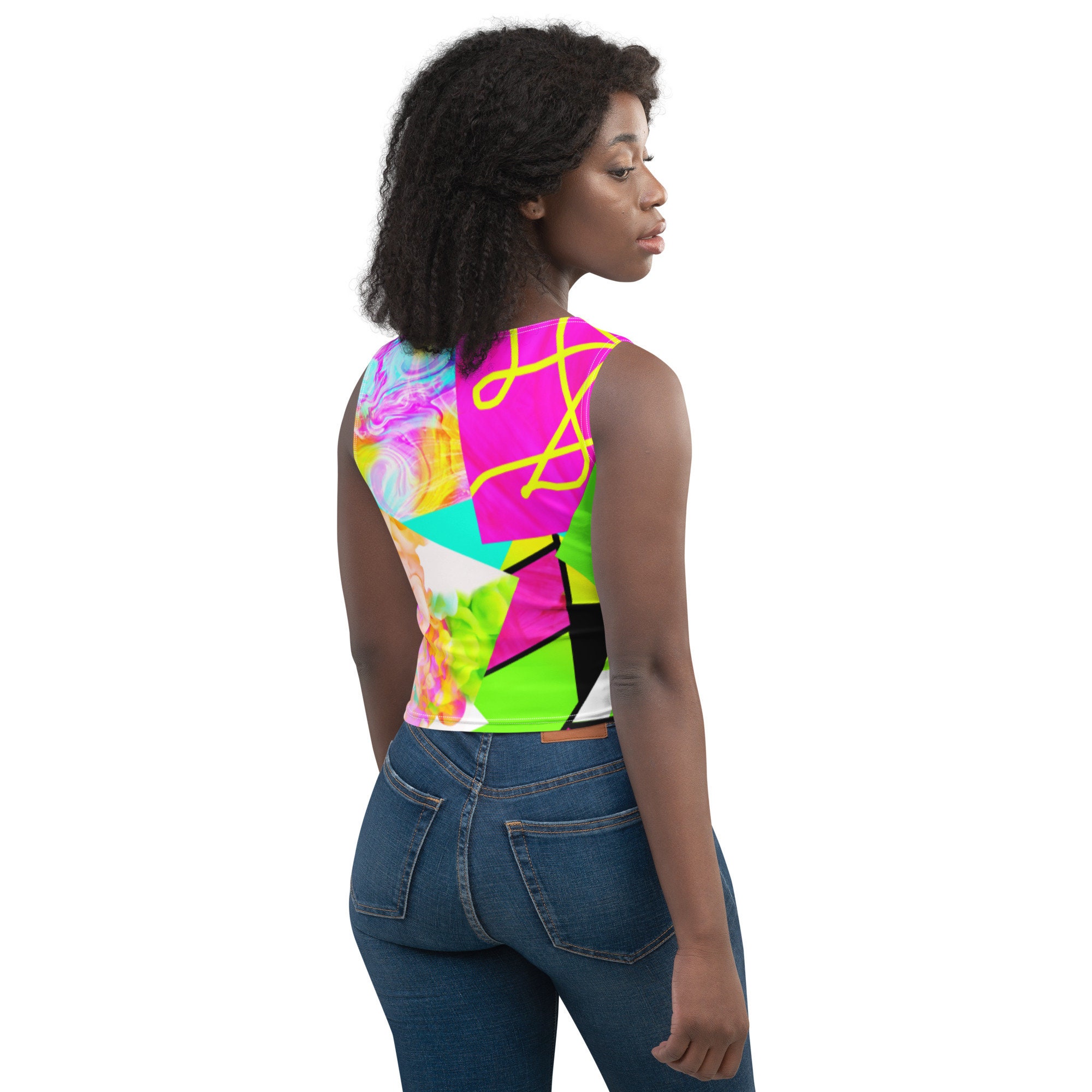 Neon Mish Mash Crop Top / Festival Fashion / Neon Tank Top - Etsy