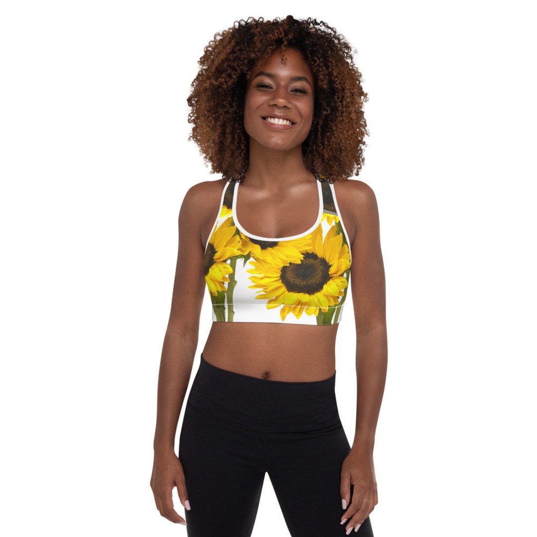 Sunflowers / Padded Sports Bra - Etsy