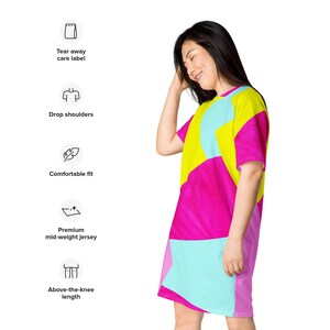 Neon Pastel Color Blocking T-shirt Dress / 2XS -6XL - Etsy