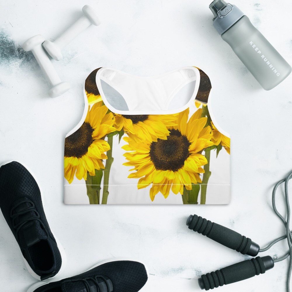 Sunflowers / Padded Sports Bra - Etsy