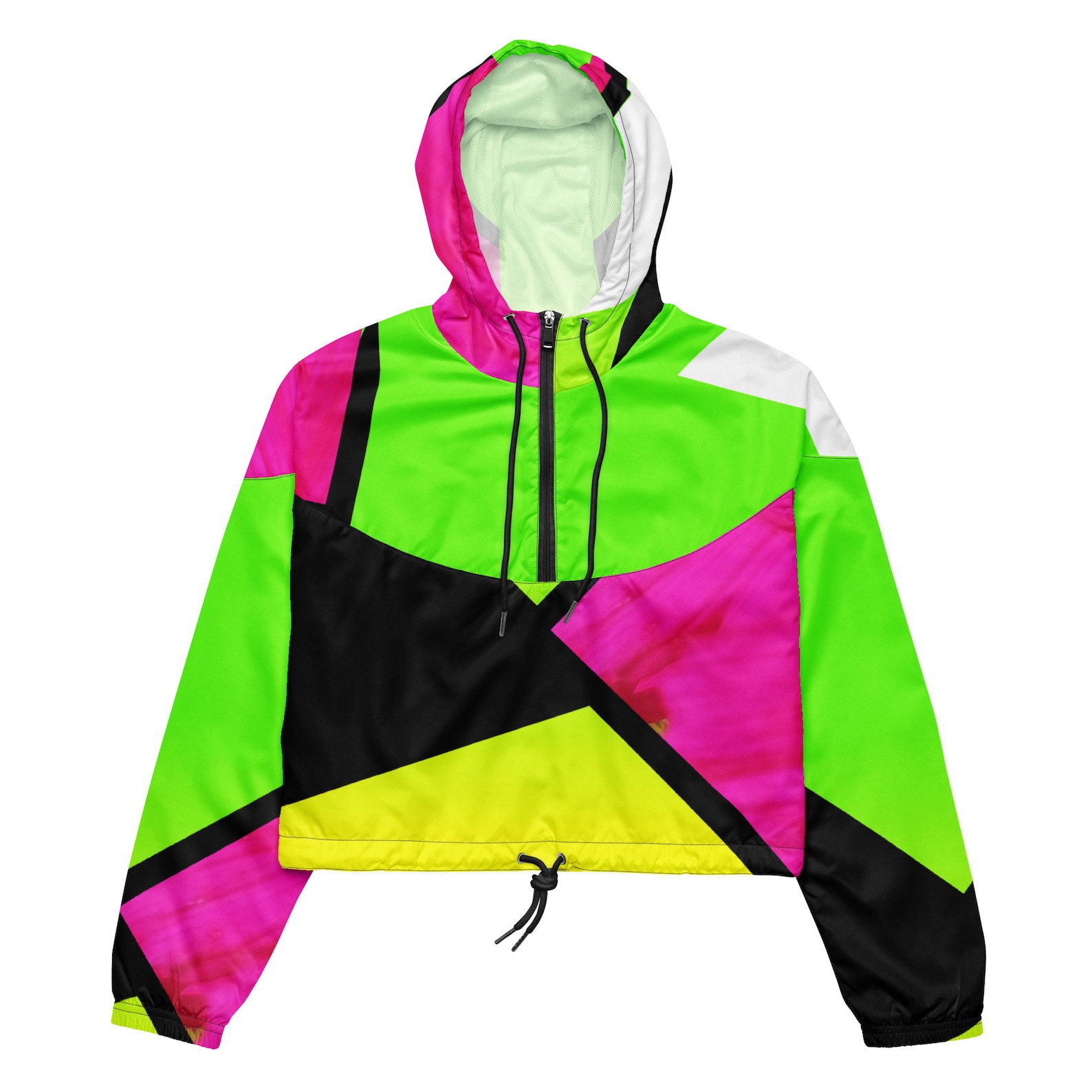 Neon Color Blocking Womens Cropped Windbreaker / Cropped Jacket - Etsy