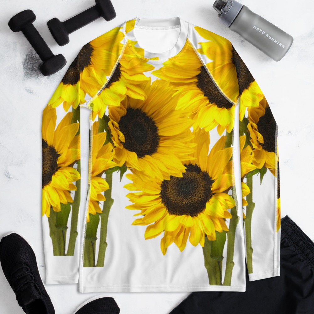 Sunflowers / Women's Rash Guard / Long Sleeve Athleticwear - Etsy