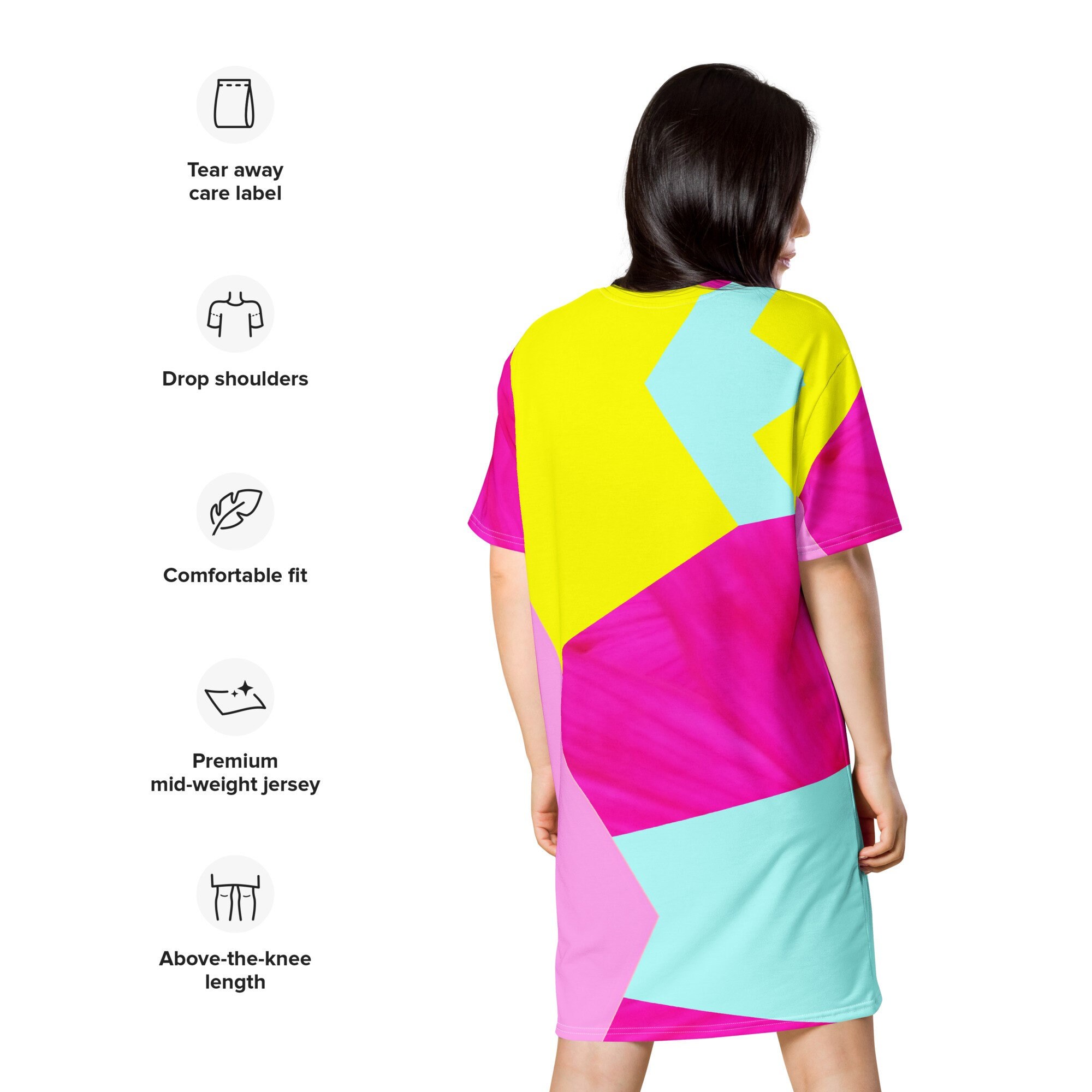 Neon Pastel Color Blocking T-shirt Dress / 2XS -6XL - Etsy