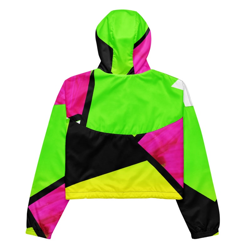 Neon Color Blocking Womens Cropped Windbreaker / Cropped Jacket - Etsy