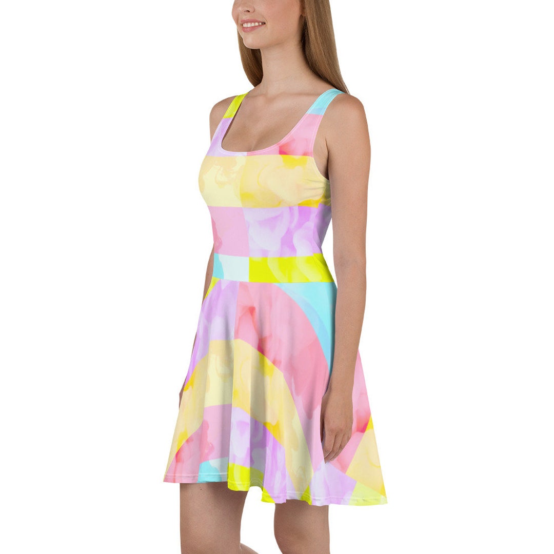 Neon Pastels / Skater Dress / Pastel Colors Dress - Etsy