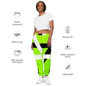 Neon Lime Green Color Blocking Unisex Track Pants / Neon Festival Pants ...