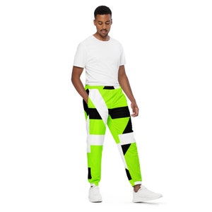 Neon Lime Green Color Blocking Unisex Track Pants / Neon Festival Pants ...