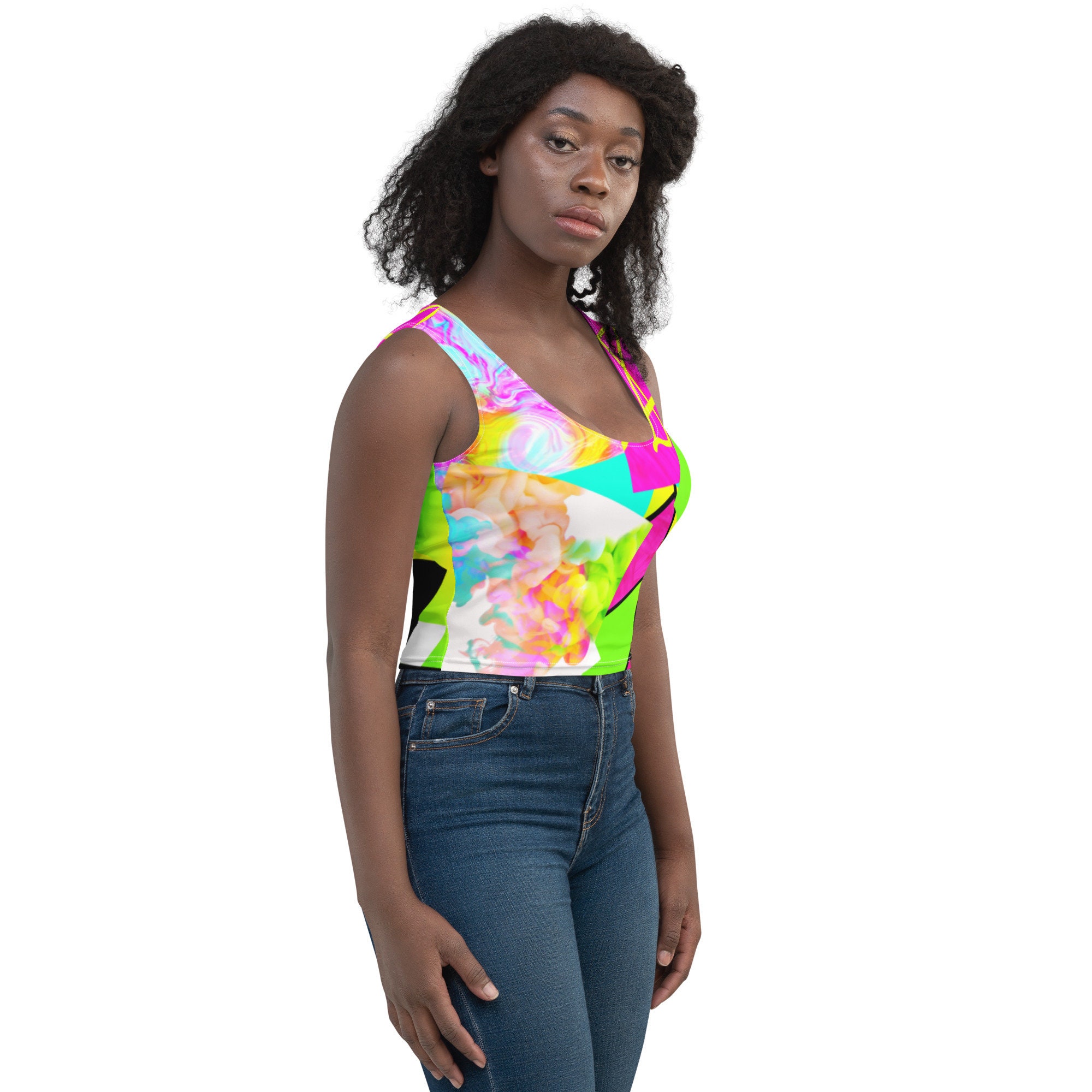 Neon Mish Mash Crop Top / Festival Fashion / Neon Tank Top - Etsy