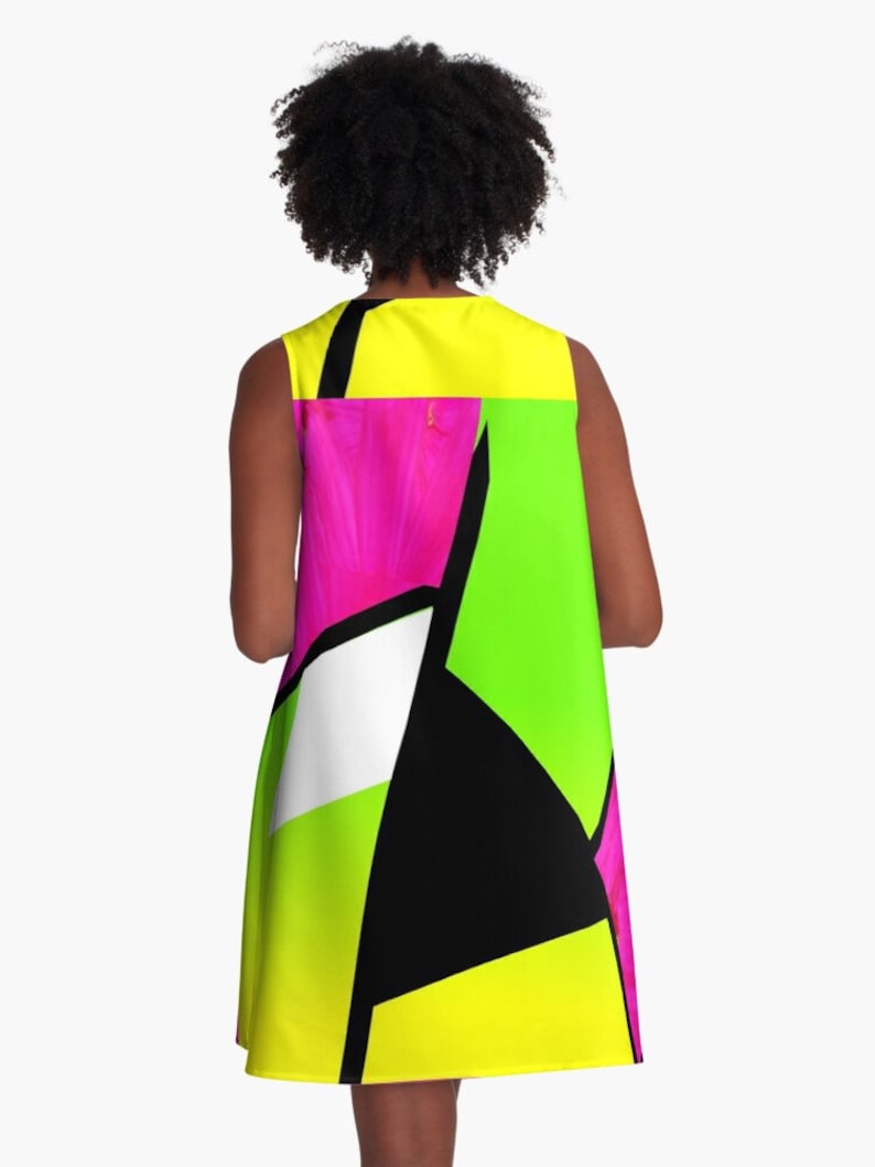 Neon Color Blocking A-line Dress / Trapeze Dress / up to 4 XL - Etsy