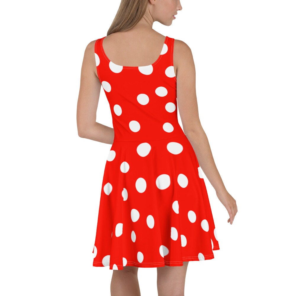 Red Polka Dot Skater Dress Etsy