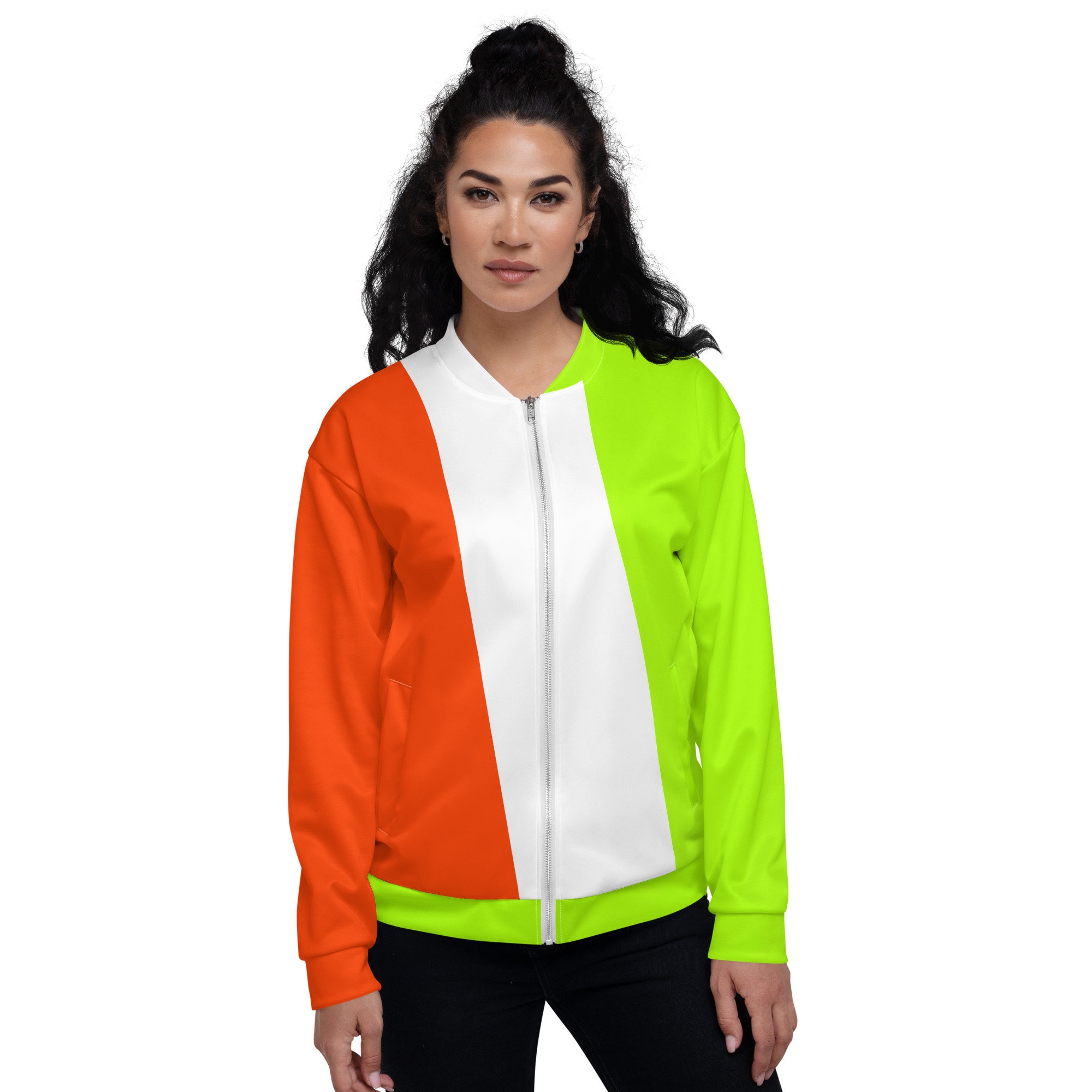 Neon India Flag Colors Unisex Bomber Jacket - Etsy