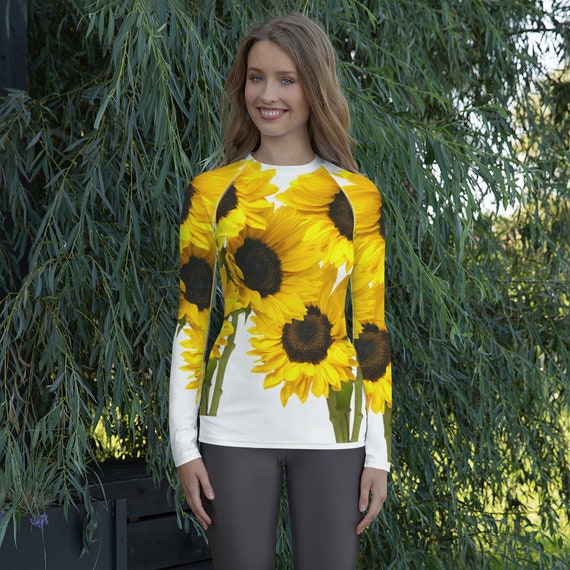 Sunflowers / Women's Rash Guard / Long Sleeve Athleticwear | Etsy