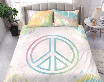 Peace Sign Bedding Set - Etsy
