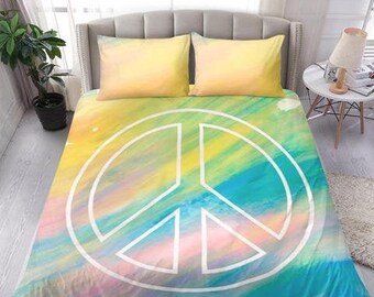 Peace Sign Bedding Set - Etsy