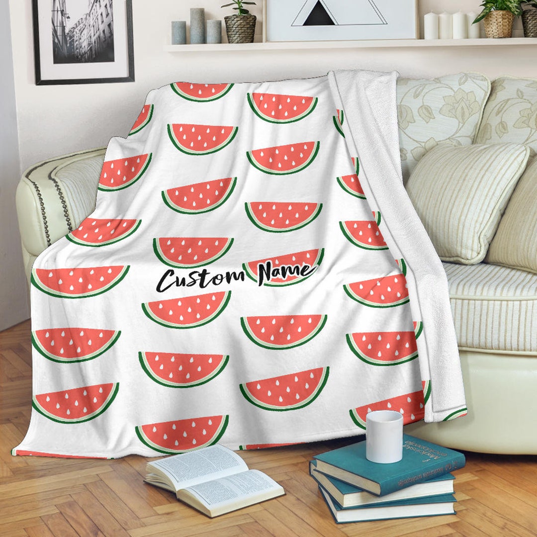 Watermelon Custom Name Blanket / Watermelon Fleece Blanket / Watermelon ...