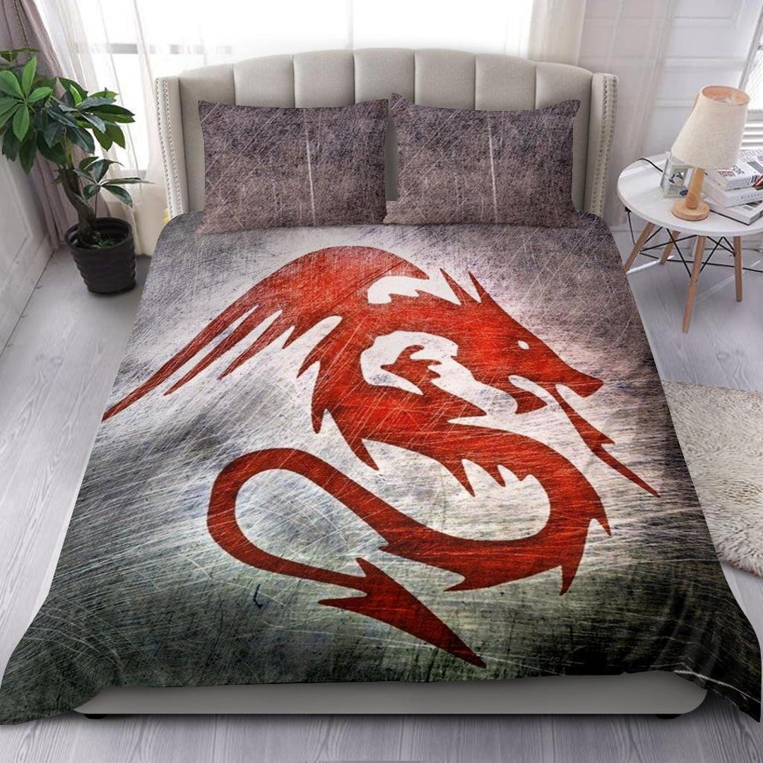 Dragon Duvet Cover Set: Brushed Polyester Bedding - Etsy