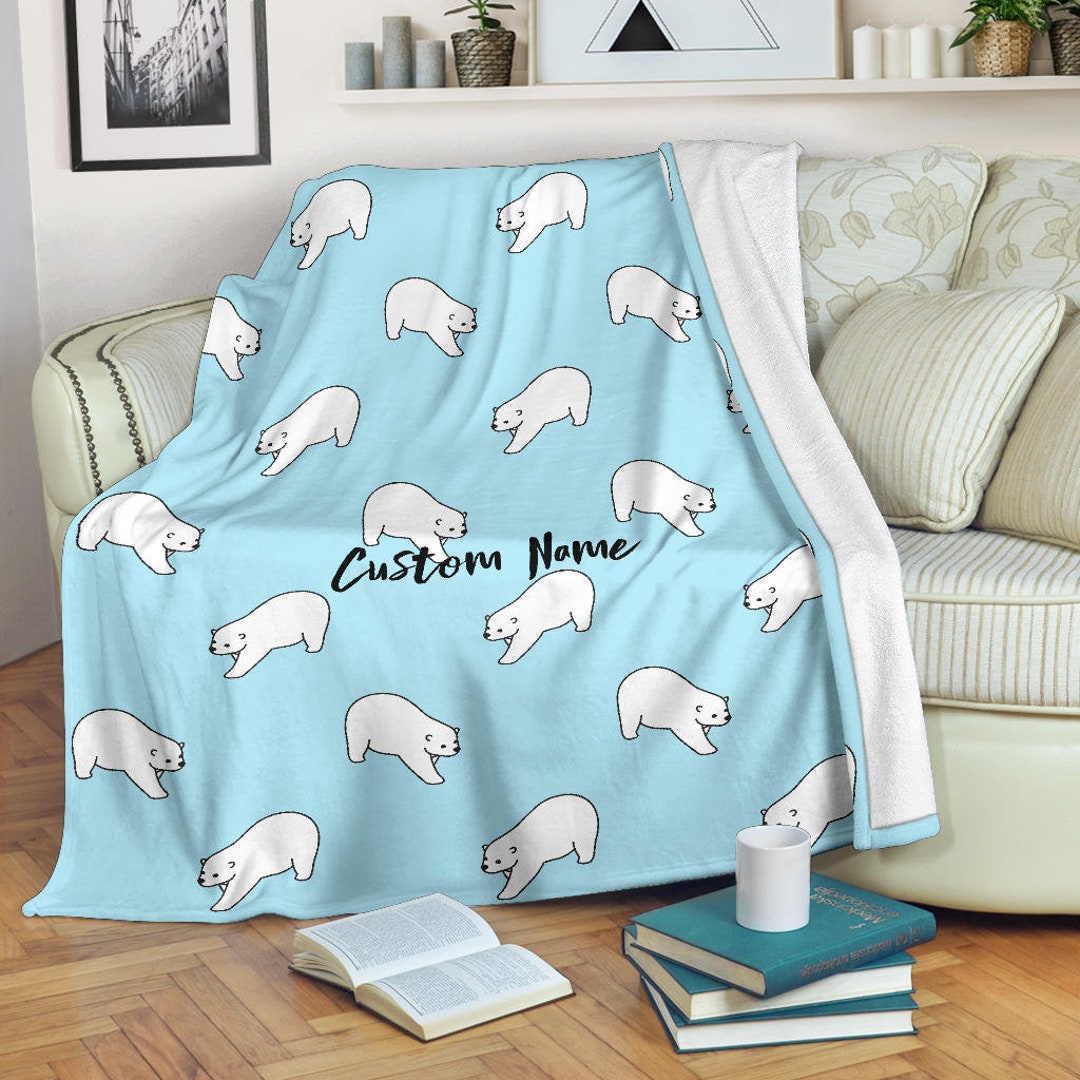 Custom Polar Bear Fleece Blanket: Personalized Throw Blanket - Etsy