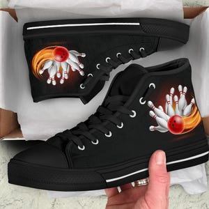 Bowling Shoes Bowling Converse Style Shoes Bowling Gift Idea Women s Men s High Top Sneakers Etsy