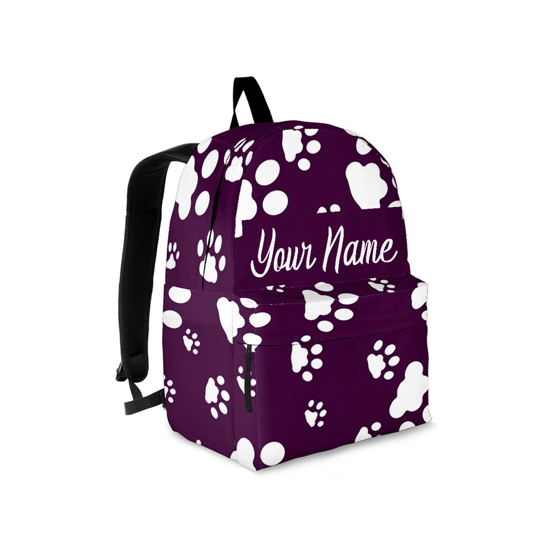 Paw Print Custom Name Backpack for Kids and Adults / Laptop Backpack ...
