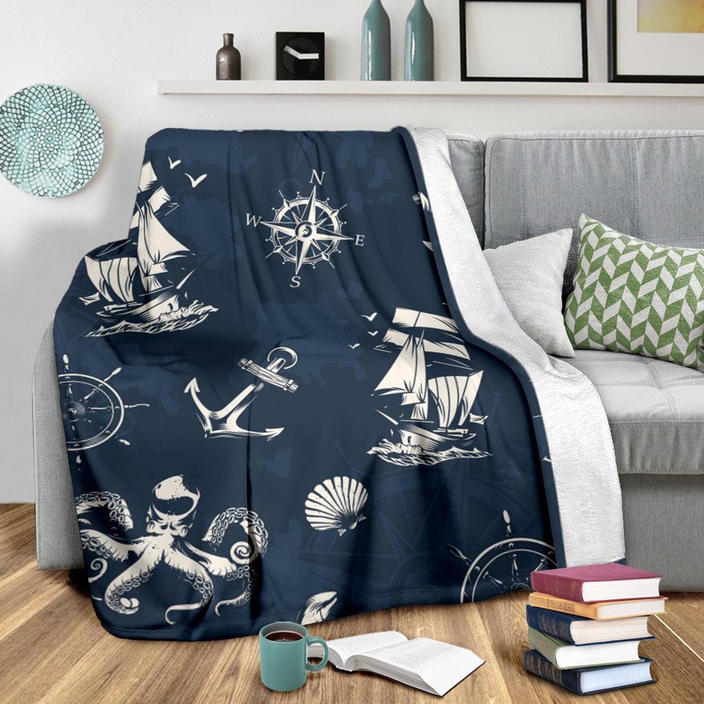 Nautical Blanket / Sailing Throw Blanket / Nautical Fleece | Etsy