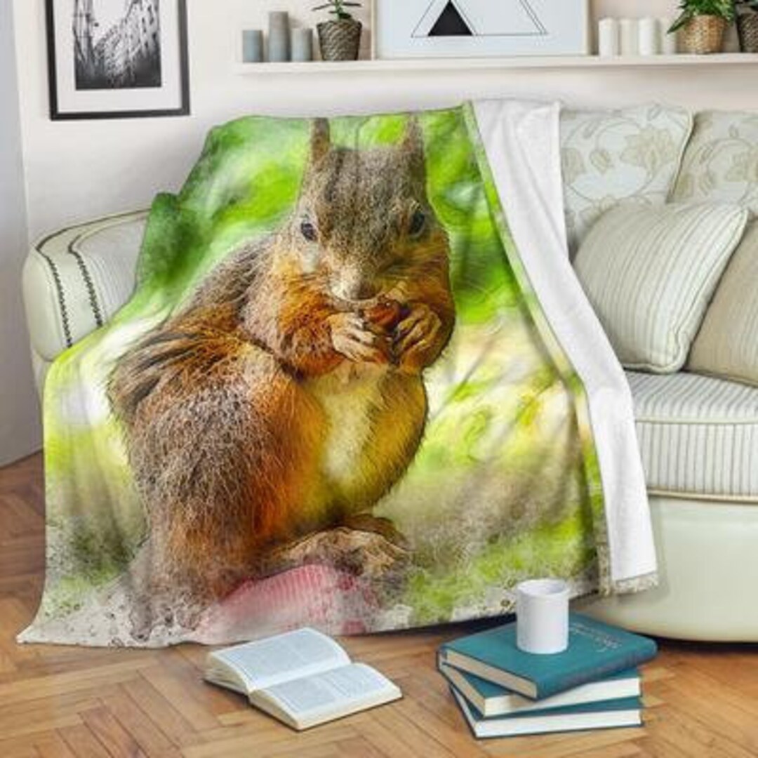 Squirrel Blanket / Squirrel Throw Blanket / Squirrel Fleece Blanket ...
