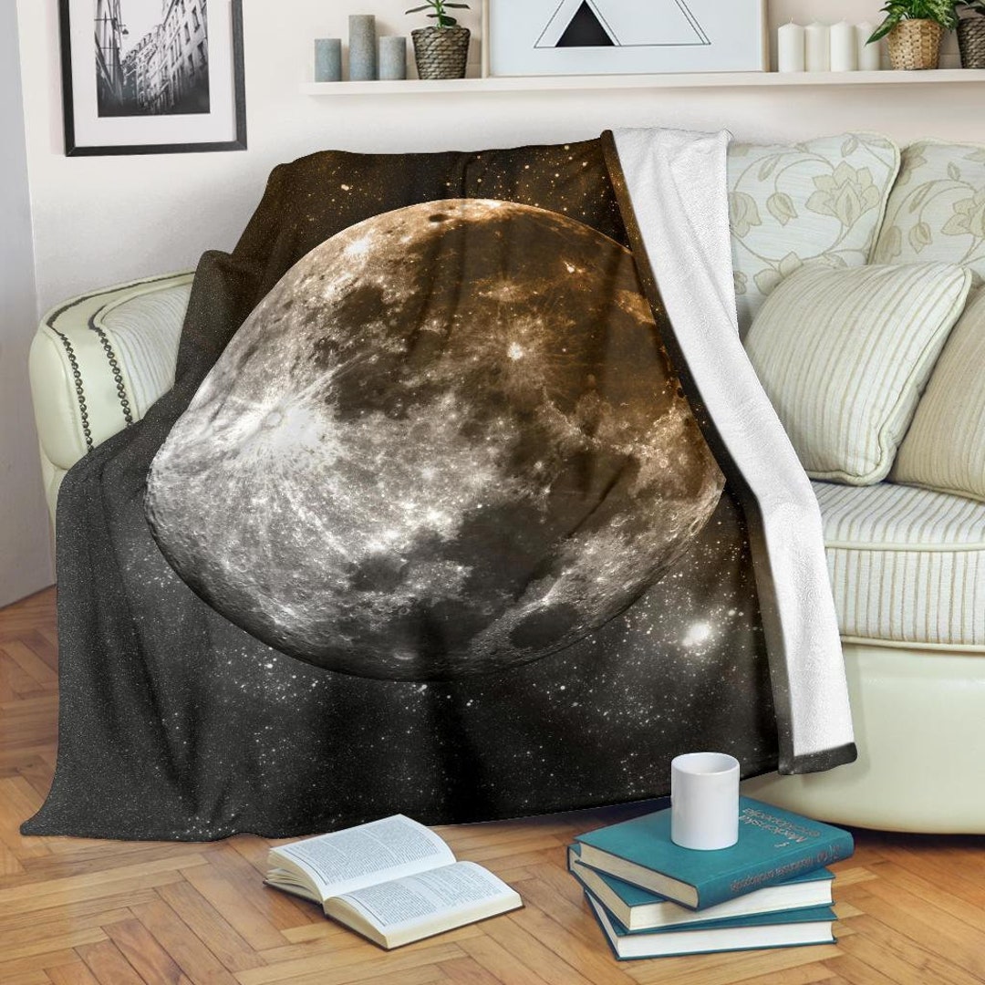 Moon Exploration Blanket / Moon Exploration Throw Blanket / Moon Fleece ...