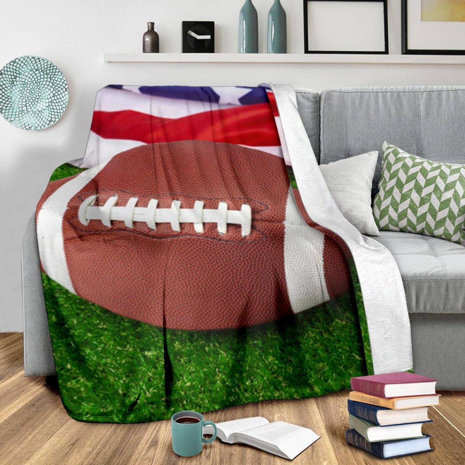 American Football Blanket / Rugby Throw Blanket / American - Etsy
