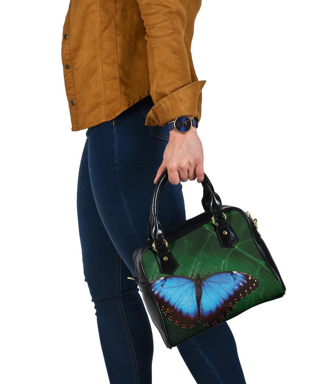 Butterfly Handbag Shoulder Leather Double-sided Print for Her - Etsy UK